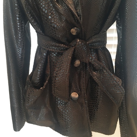 Giorgio Armani | Jackets & Coats | Giorgio Armani Brown Snake Skin ...